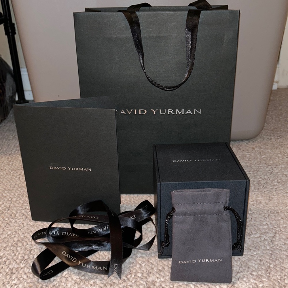 Empty David Yurman Necklace Box, Bag, Pouch, Ribbon, … - Gem